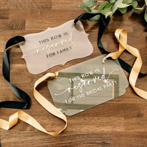 Wedding Reserved Signs This Row is Reserved for Acrylic Wedding Signs ...