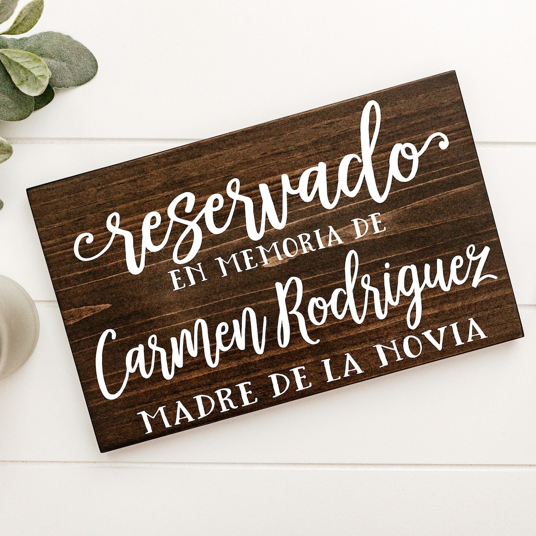 In Loving Memory Wedding Sign in Spanish En Memoria De En Espanol ...