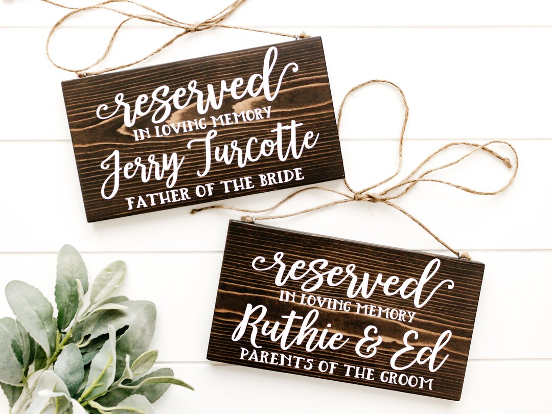 Father of the Bride in Loving Memory Wedding Sign - Etsy