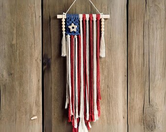 American Flag Macrame - Etsy
