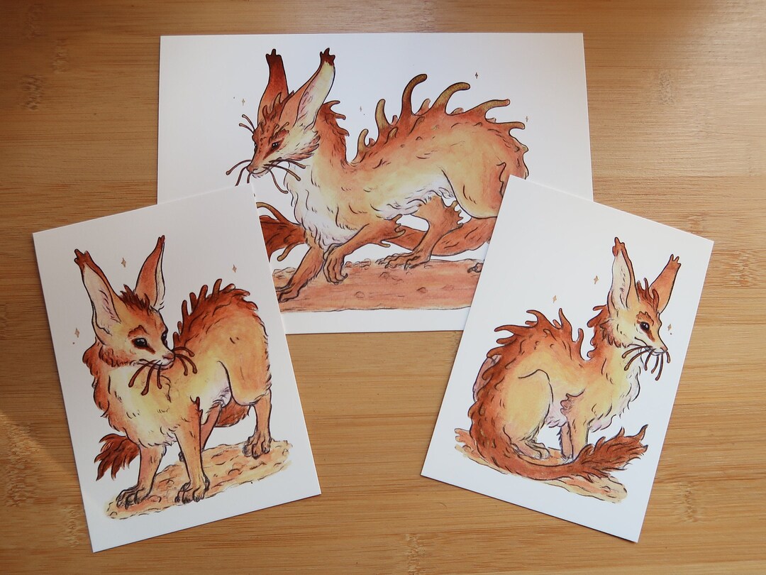 Prints Set Fennec Dragons - Etsy