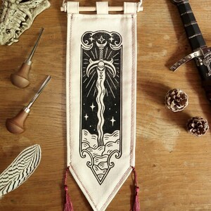 Original Medieval Sword and Spear - Linocut Banner - Limited Edition - Etsy