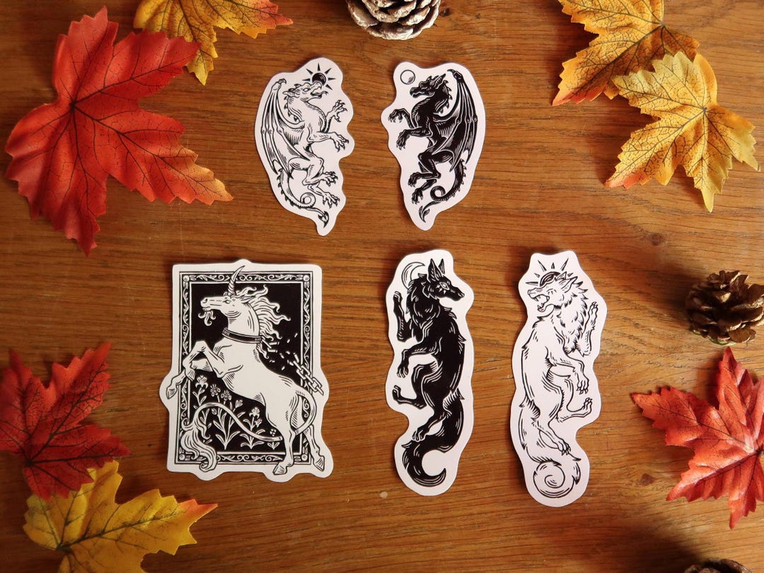 Stickers Set or Sticker Linocut Stickers - Etsy