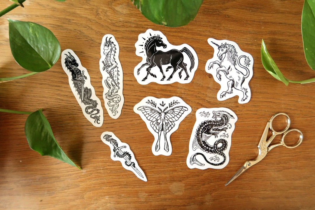 Stickers Set or Sticker - Linocut Stickers - Etsy