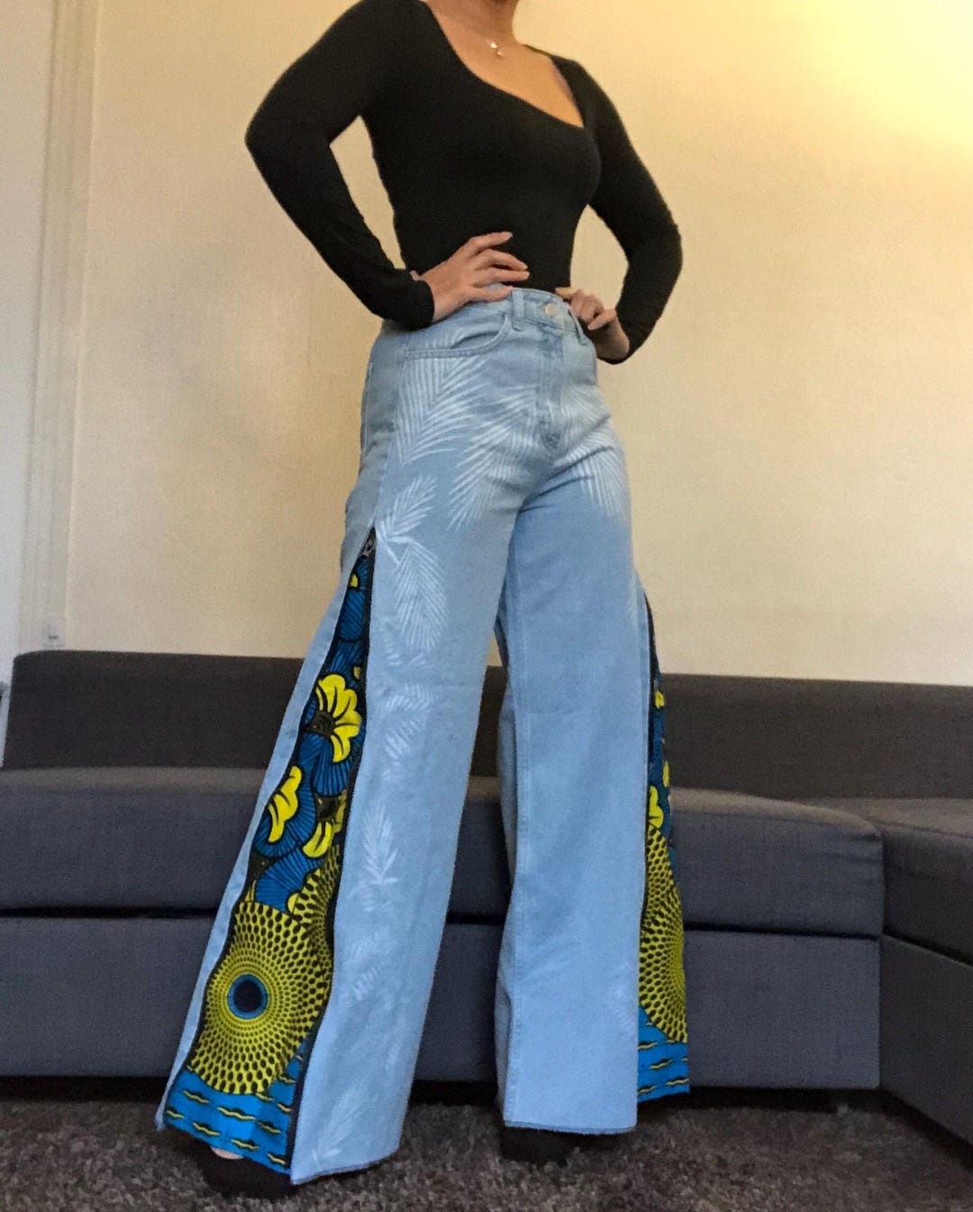 Pantalon Wax Bleu Arc-en-ciel - Etsy