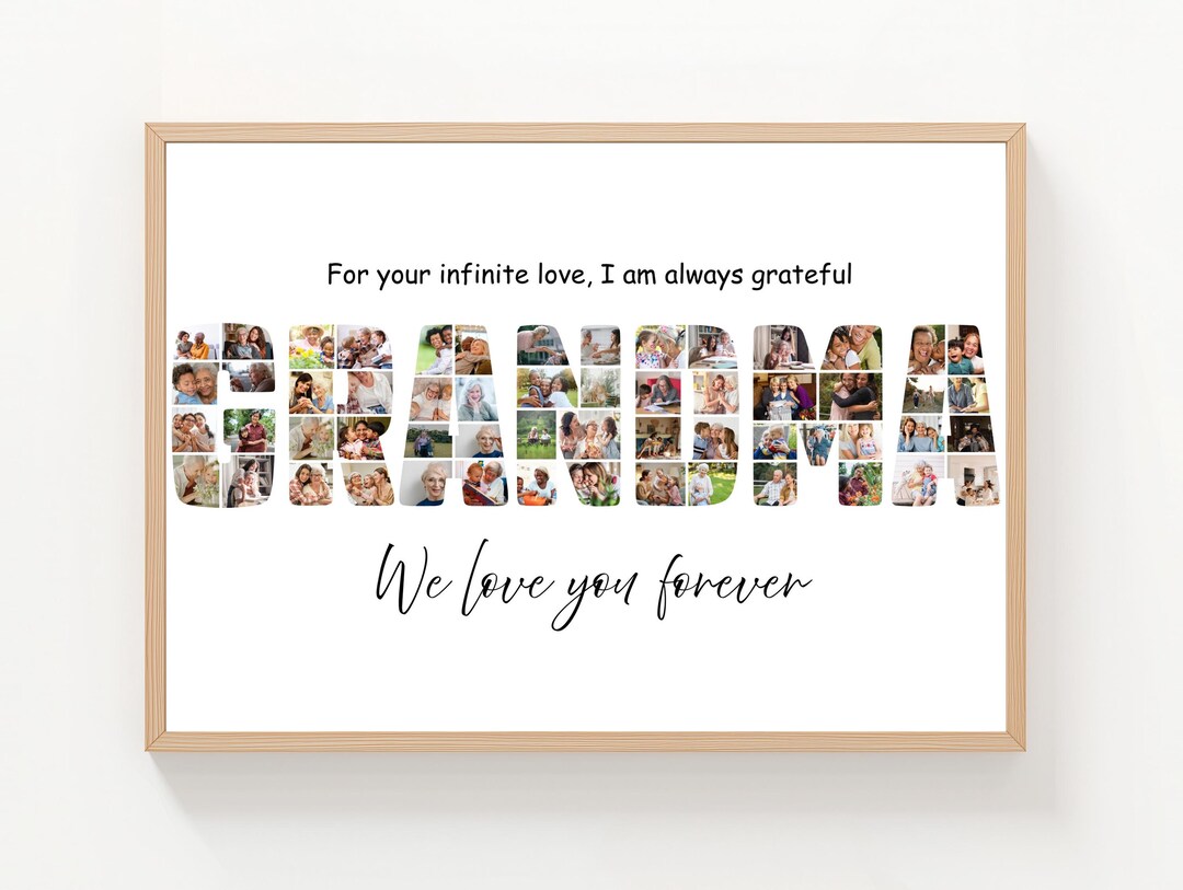 Personalized Grandma Photo Collage Frame: Custom Art Print (digital ...