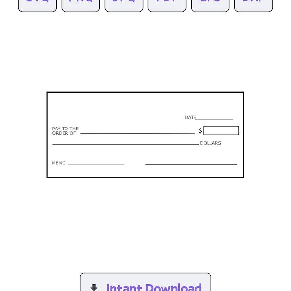 Blank Check Svg - Etsy