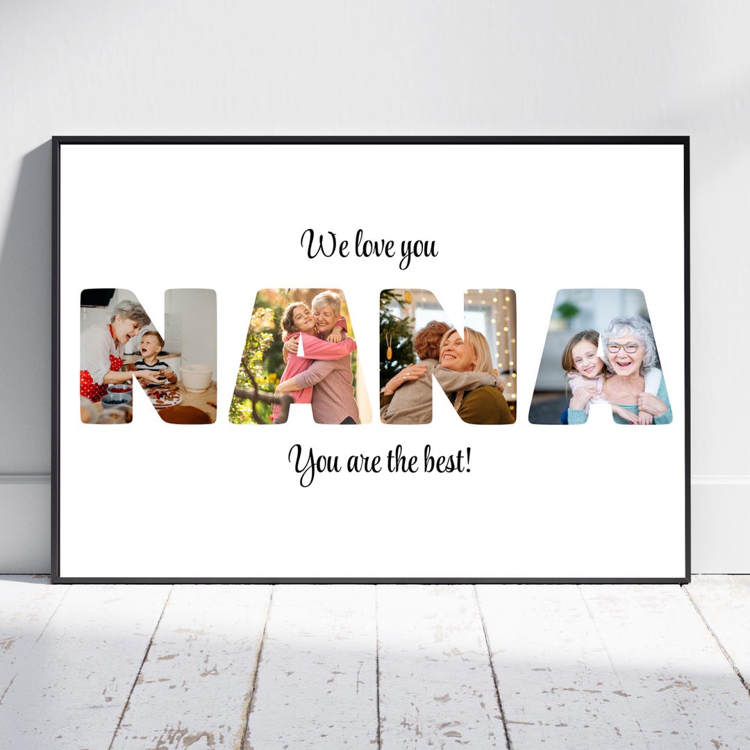Personalized Nana Frame, Custom Nana Photo Print, Canva Template, Nana ...
