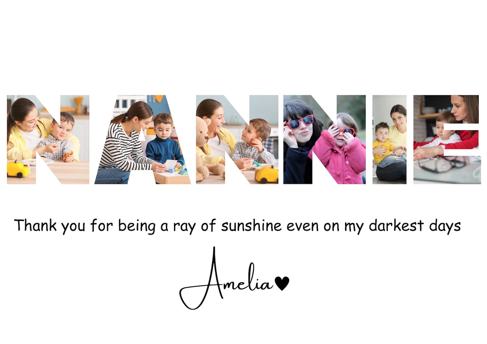 Personalized NANNIE Frame, Custom Photo Print, Instant Download ...