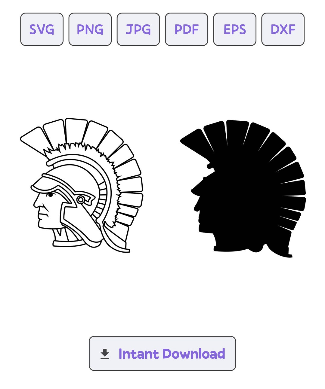 Trojan Mascot Silhouette: SVG, Cricut Cut File (digital Download) - Etsy