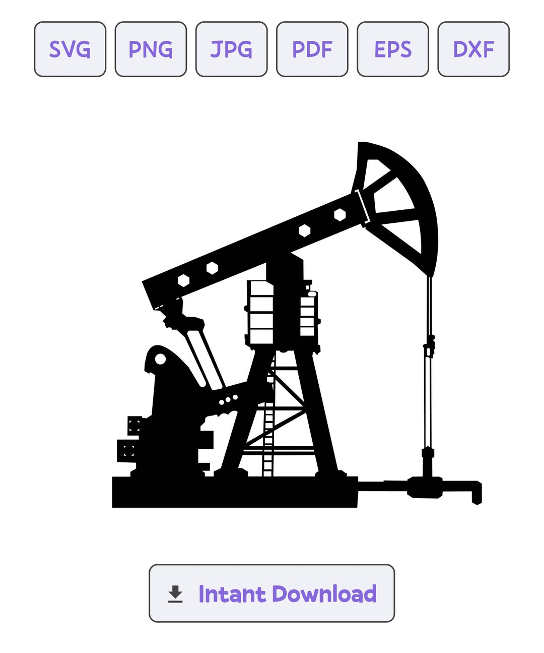 Oil Drilling Rig Silhouette: SVG, DXF, EPS (instant Download) - Etsy