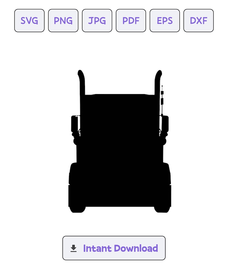 Truck Cab Front Silhouette SVG Svg Dxf Truck Eps Cricut - Etsy