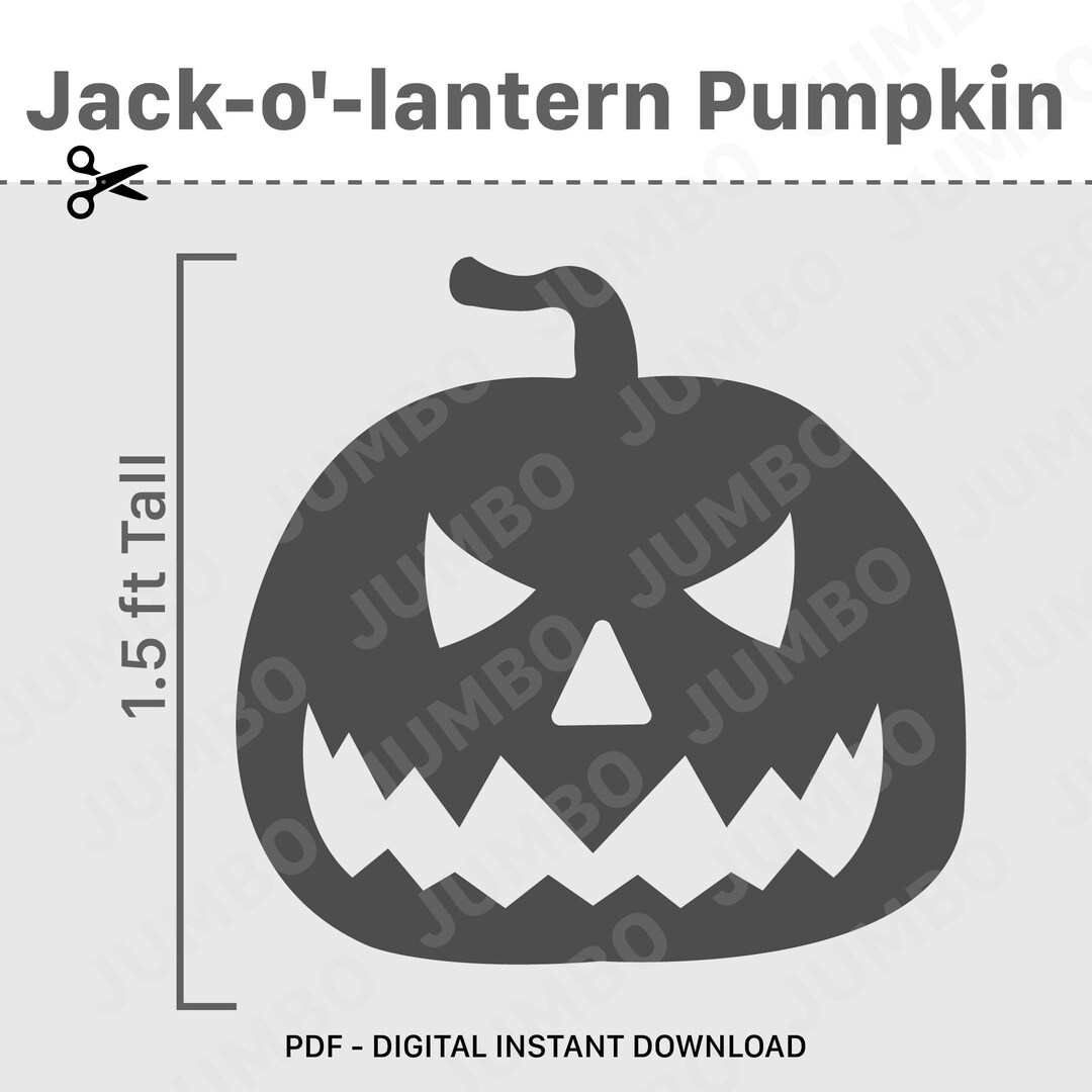 1.5 Ft Jack -o- Lantern Pumpkin Printable Template for Home Decor ...