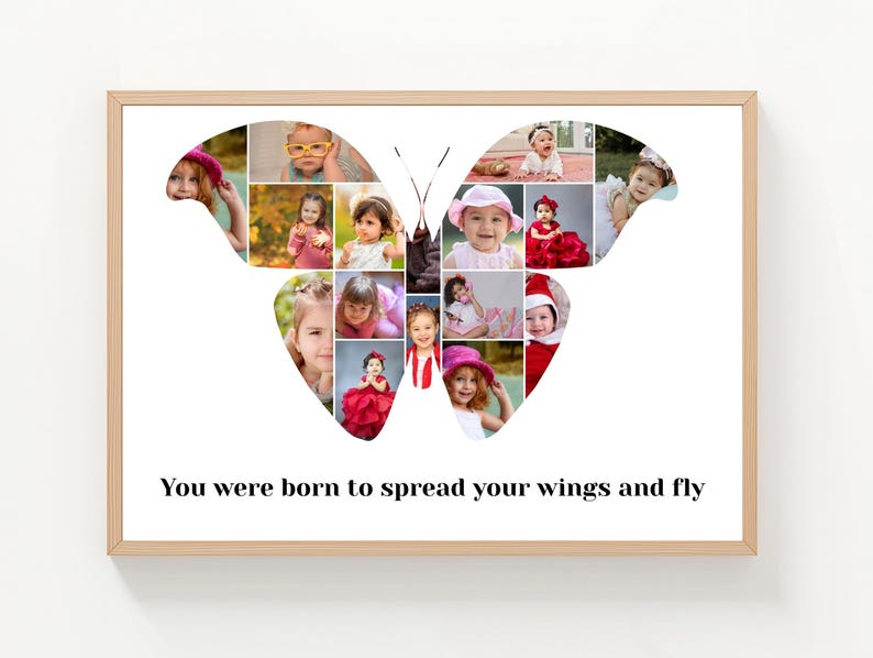 Personalized Butterfly Photo Collage Template: Canva DIY Gift (digital ...