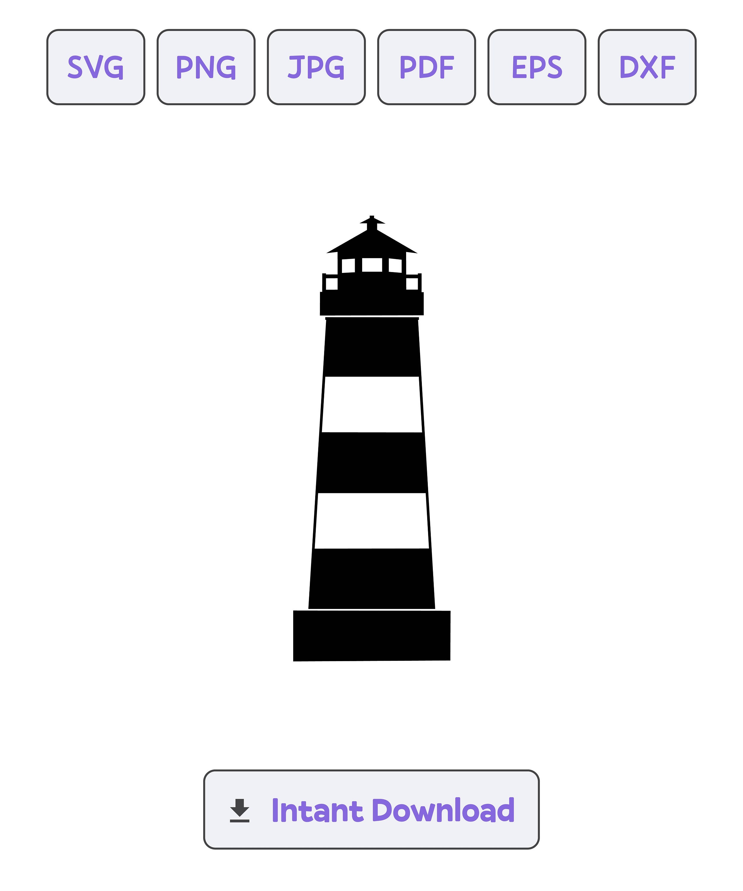 Lighthouse Silhouette Lighthouse SVG file Lighthouse - Etsy España