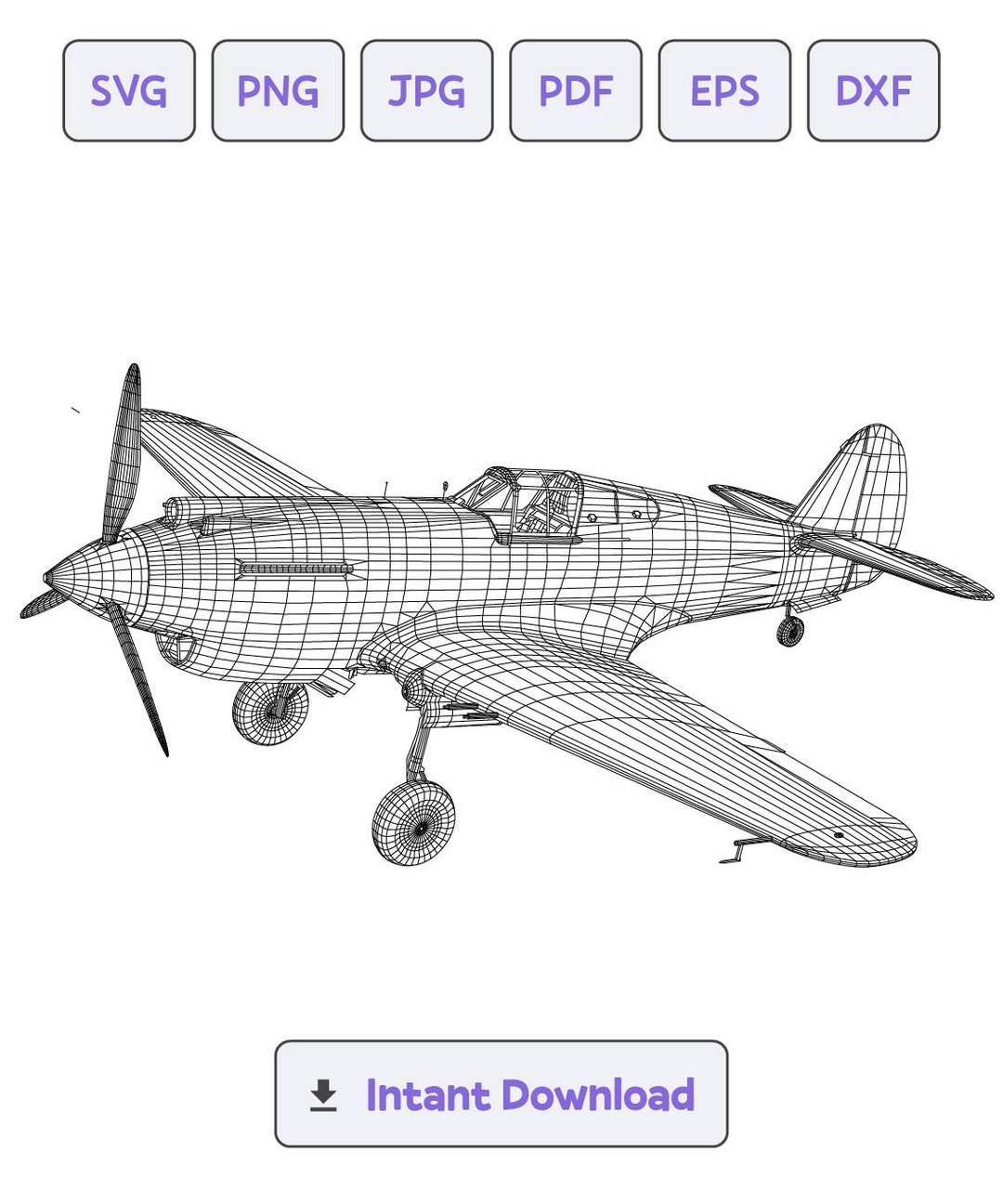 P-40 Tomahawk Aircraft 3D Polygon Illusion Acrylic Hologram Night Led ...