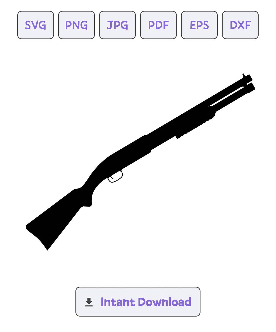 Shotgun Silhouette SVG, DXF, EPS, Clipart (instant Download) - Etsy
