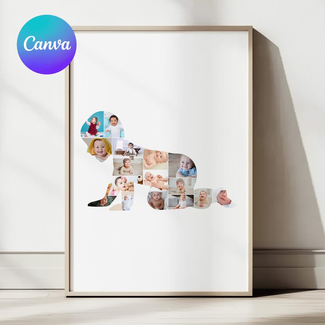 Custom Baby Crawling Milestone Collage | Canva Template & Printable ...