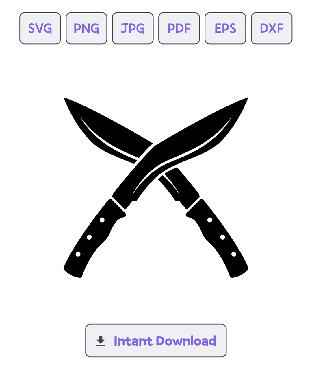 Kukri Knife Logo SVG, Kukri SVG, Kukri Clipart, Sword Svg, Knife Svg ...