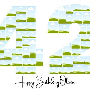 42nd Birthday Photo Collage Template | DIY Canva Editable Poster ...