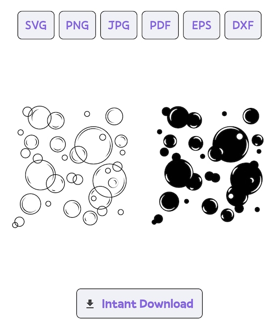 Bubbles Silhouette SVG Svg Dxf Bubbles Eps Cricut Bubbles | Etsy