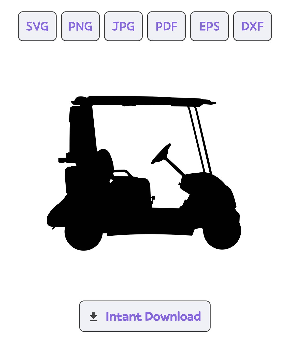Golf Cart Silhouette SVG, Svg, Dxf, Golf Cart Eps, Golf Cart Cricut ...