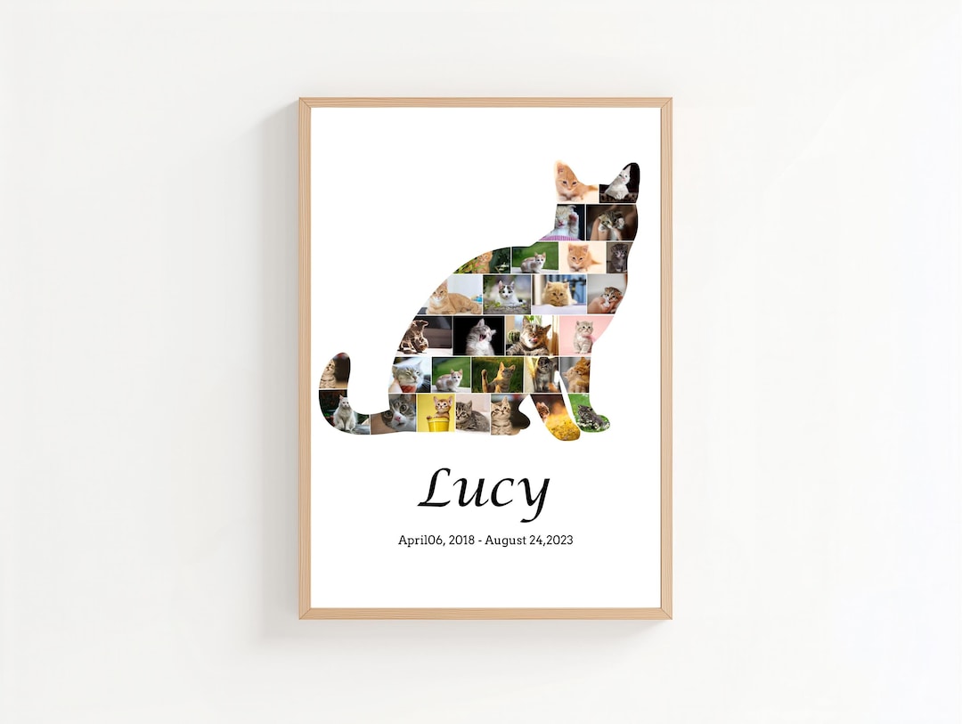 Custom Cat Photo Collage Template: Pet Memorial Gift (digital Download ...