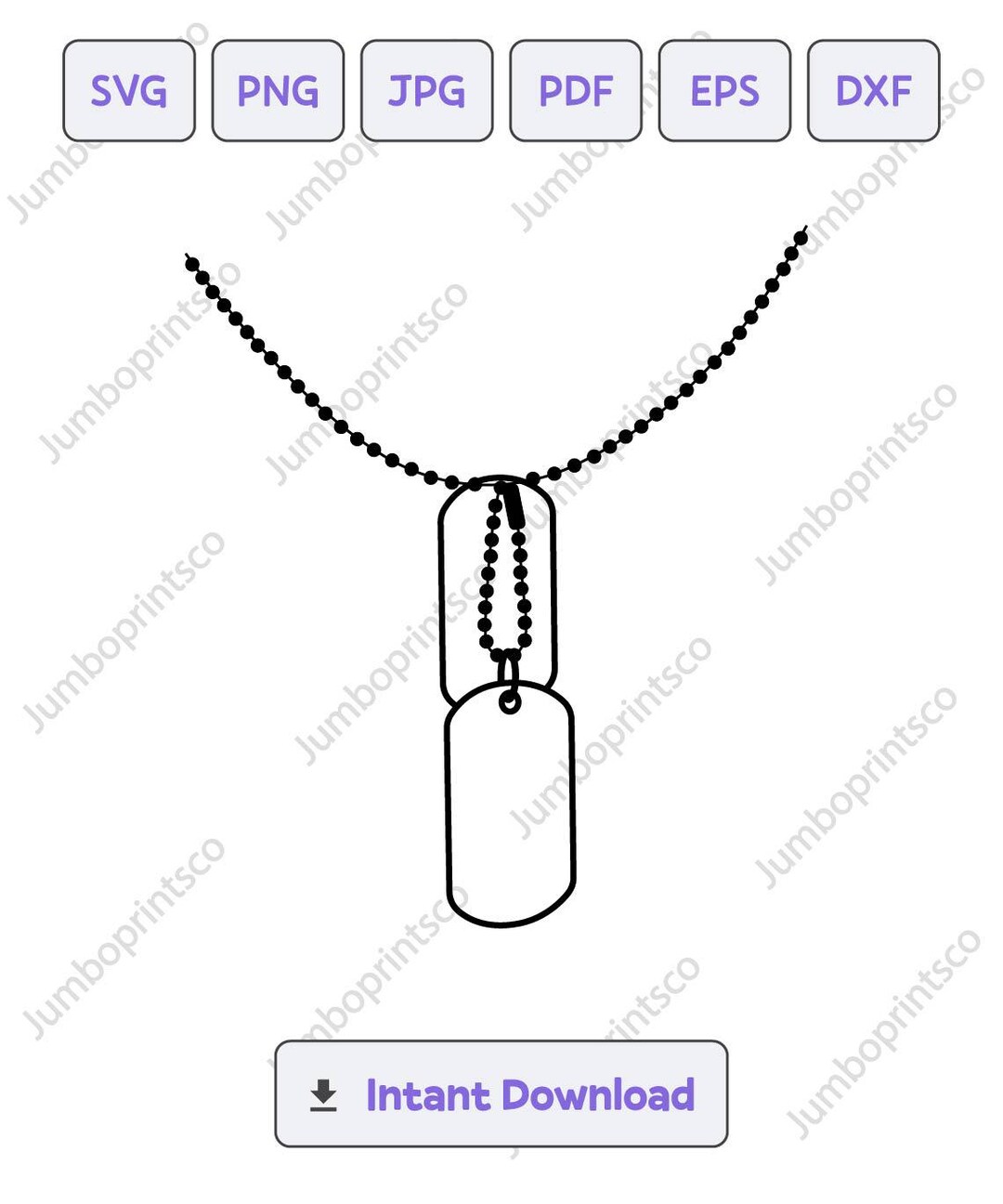 Dog Tag Silhouette SVG, Svg, Dxf, Dog Tag Eps, Cricut, Dog Tag Clipart ...