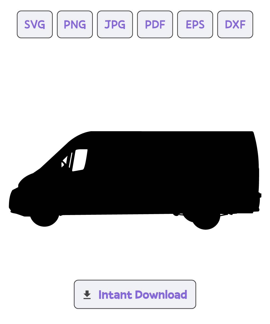 Van Silhoutte, Van SVG File, Van Clipart, Files for Cricut, Van Cut ...