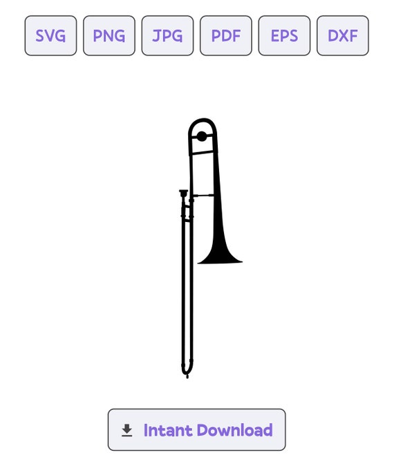 Trombone Silhouette SVG Svg Dxf Trombone Epscricut - Etsy