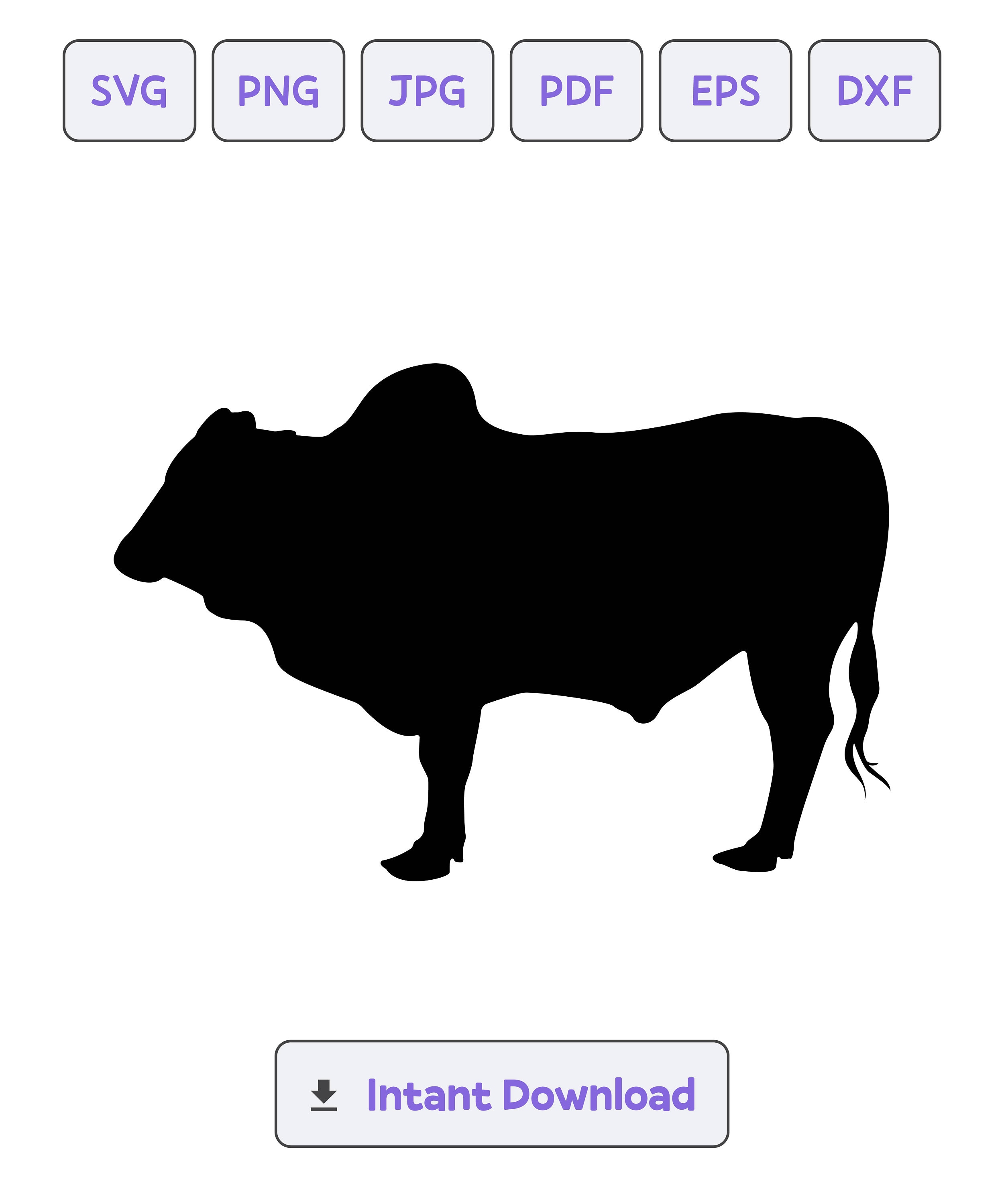 Brahman Bull Silhouette SVG Svg Dxf Eps Brahman Bull - Etsy Australia