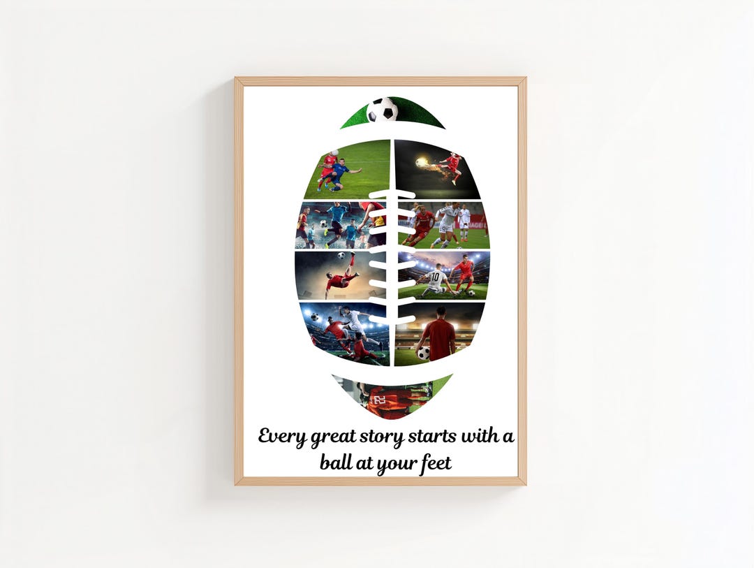 Football Photo Collage Template: Custom Sports Gift (canva, Digital ...