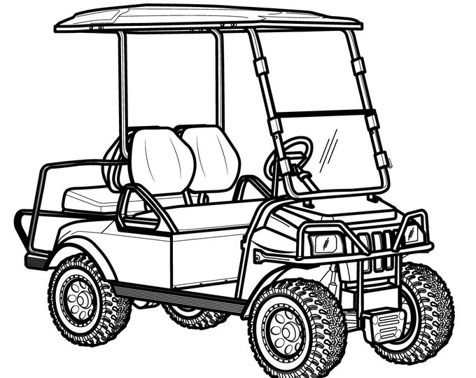 Golf Cart SVG, Golf Cart DXF, Golf Cart PNG, Golf Cart Clipart, Golf ...
