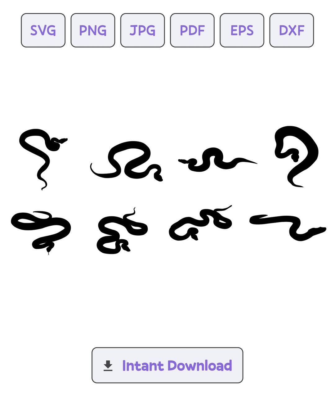 Boa Snake Silhouette SVG, Svg, Boa Snake Dxf, Boa Snake Eps, Boa Snake ...