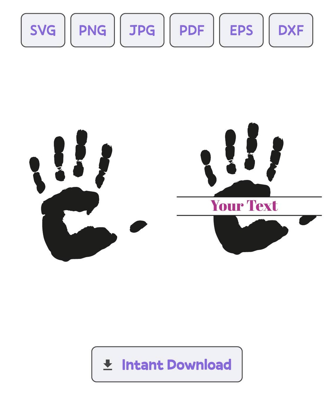 Hand Prints Silhouette SVG, Hand Prints Svg, Hand Prints Dxf, Eps, Hand ...