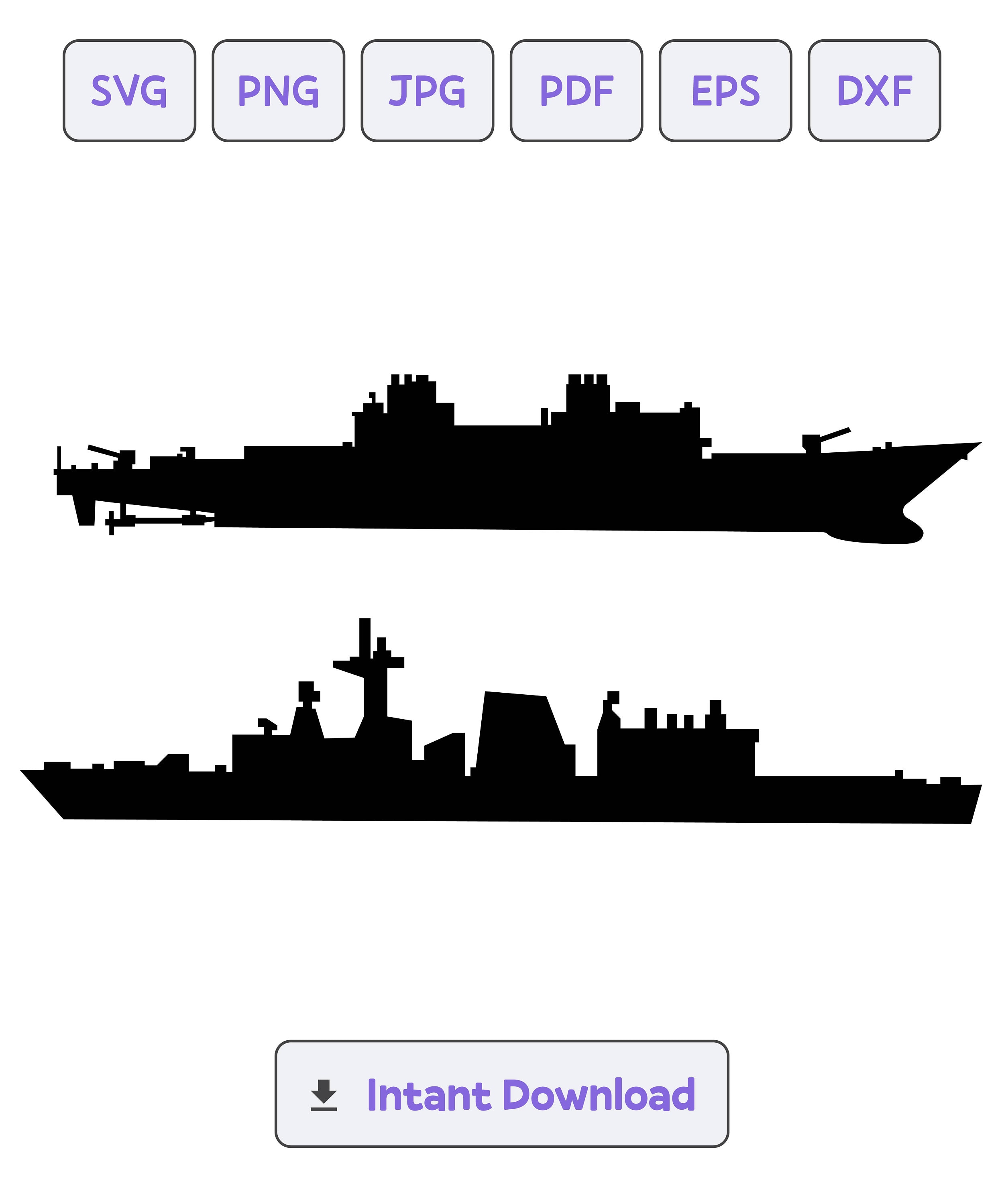 Battleship Silhouette Vector