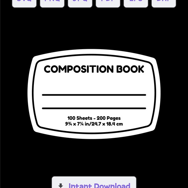Composition Label Svg - Etsy