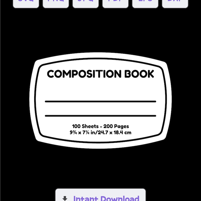 Composition Label Svg - Etsy