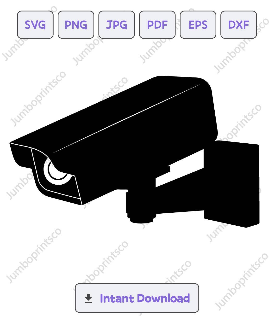 CCTV Camera Silhouette SVG, Svg, Dxf, Camera Eps, Camera Film Cricut ...