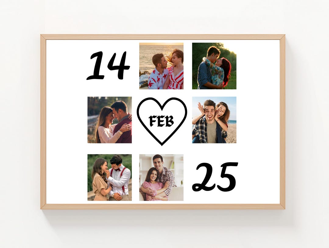 Personalized Photo Collage Template: Custom Couple Gift (canva) - Etsy