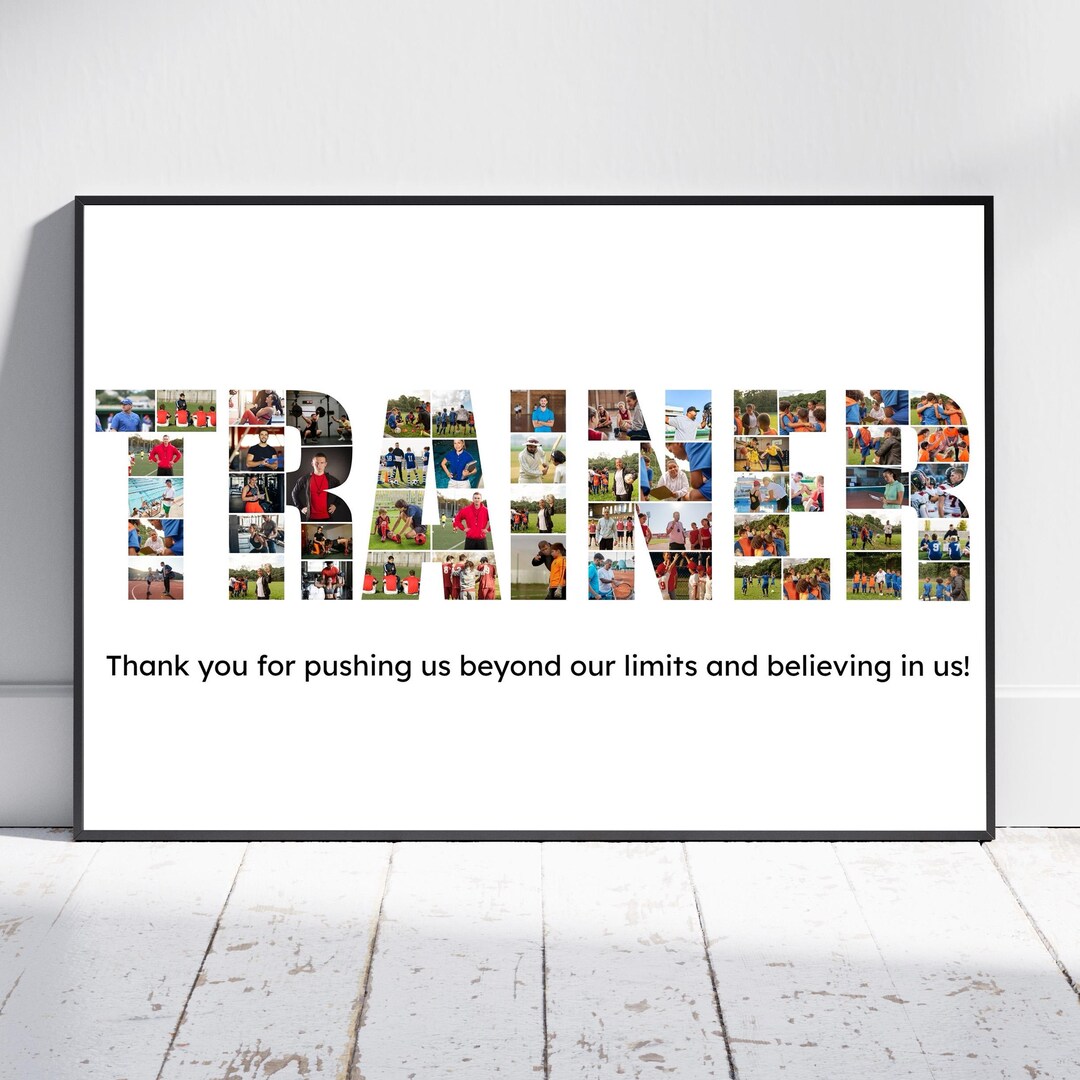 Trainer Photo Collage, Trainer Gift, Personal Trainer Collage, Gym ...