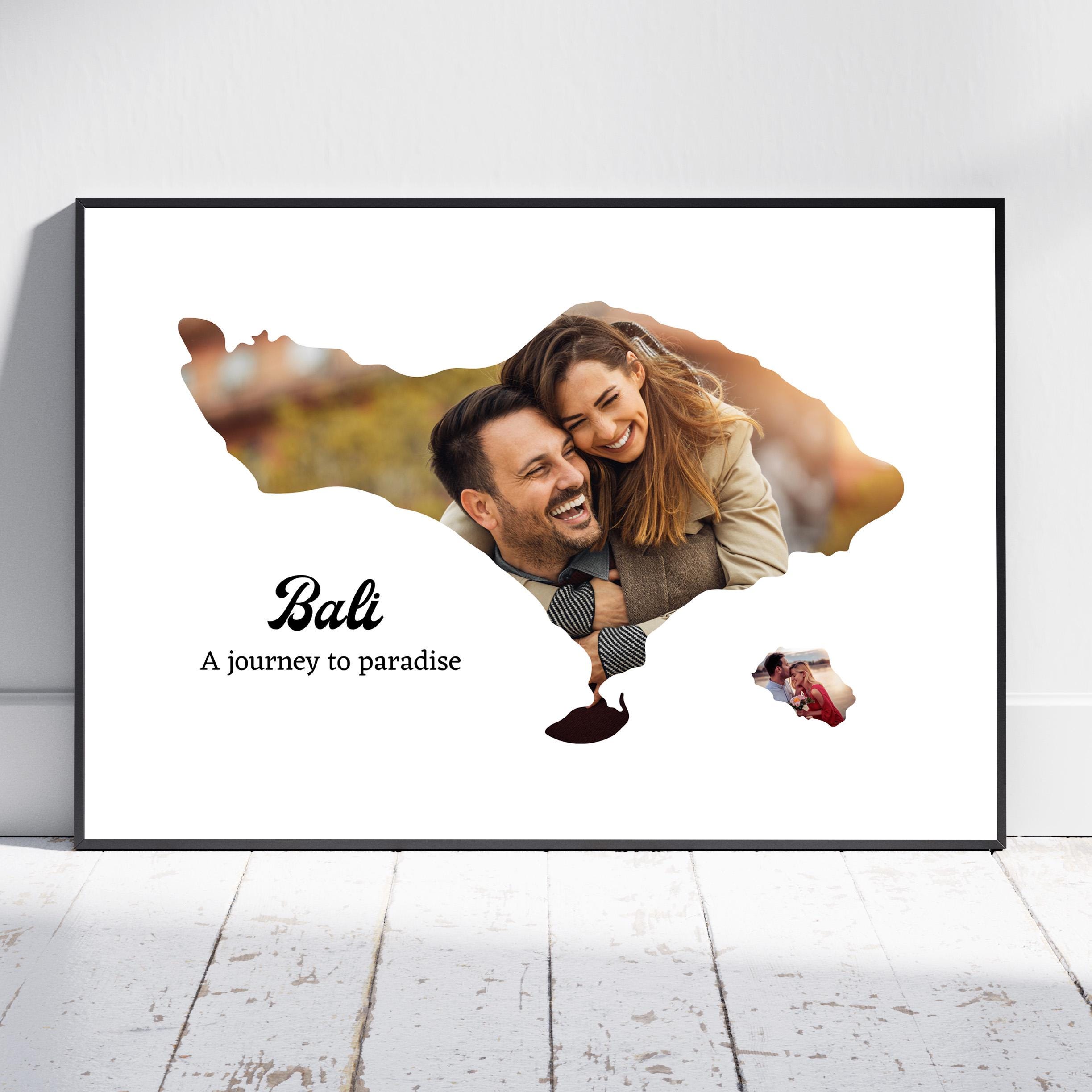 Personalized Bali Map Photo Collage Template: Travel Keepsake (digital ...