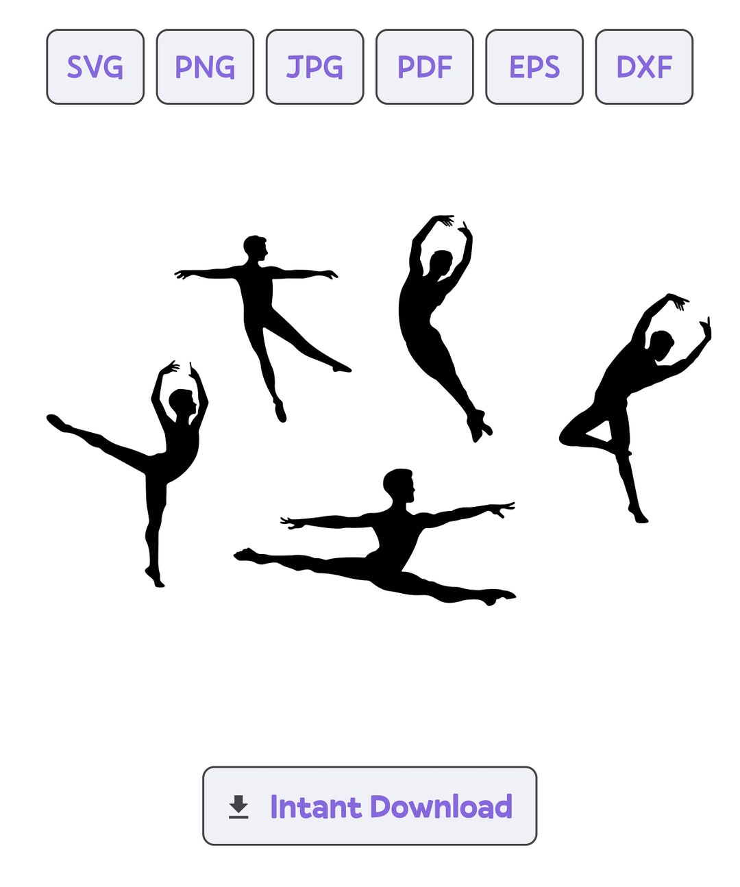 Boy Ballet Dancer Silhouette SVG, Svg, Dxf, Boy Ballet Dancer Eps ...