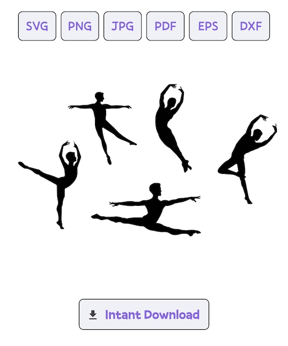 Boy Ballet Dancer Silhouette SVG Svg Dxf Boy Ballet Dancer - Etsy