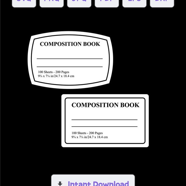 Composition Label Svg - Etsy