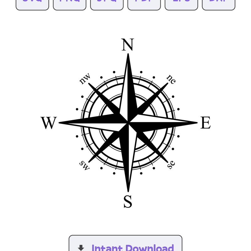 Compass Svg - Etsy
