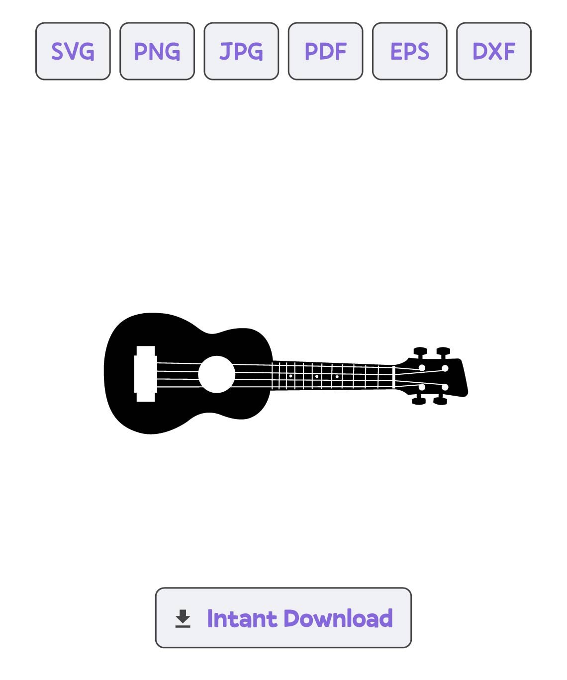 Ukulele SVG, PNG, Eps - Ukulele Silhouette | Digital Download | Ukulele ...
