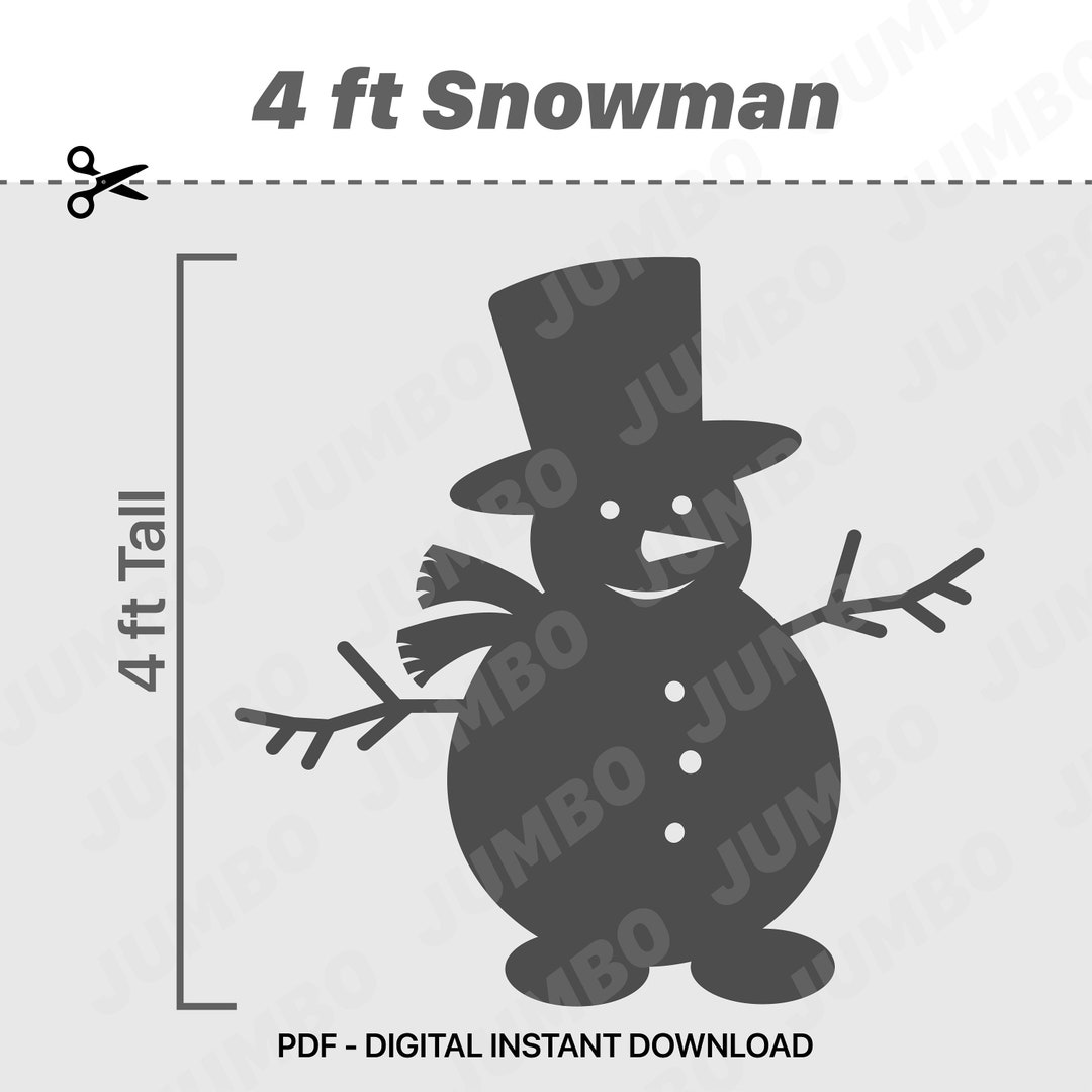 Modèle imprimable de bonhomme de neige de 4 pieds pour la décoration ...