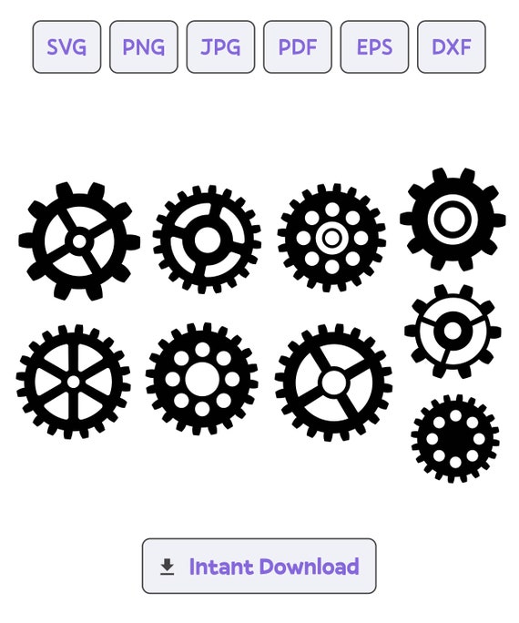 Growing Gears Silhouette SVG Svg Dxf Eps Cricut Growing | Etsy