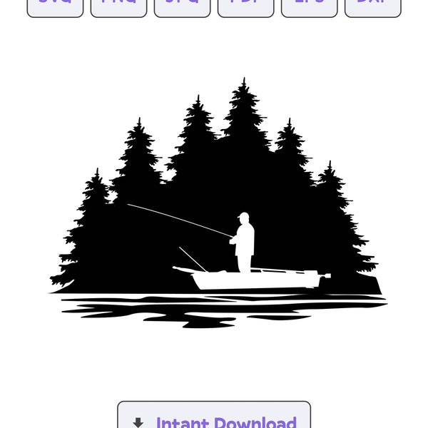 Bass Fishing Scene Dxf - Etsy
